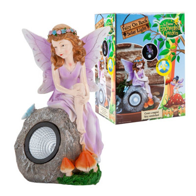 Enchanted Lilac Solar Fairy On Rock Garden Light | DIY at B&Q