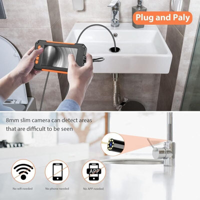Endoscope Camera, 1080P HD Endoscope Camera, 4.3 Inch LCD Screen Pipe ...