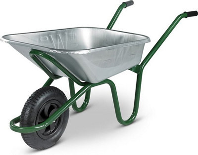Endurance Galvanised Heavy-Duty Press Pan Wheelbarrow With 150kg/90l ...