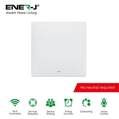 Ener-J Smart Push Button Mechanical 1 Gang Light Switch White 240V 600W ...