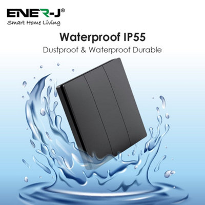 ENER-J Wireless Kinetic 3 Gang Switch ECO SERIES (Black body)