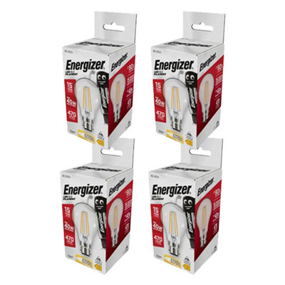 Energizer LED BC (B22) GLS Filament Non-Dimmable Bulb, Warm White 470 ...