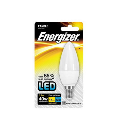 Energizer LED Candle 5.9w 470lm Light Bulb E14 Daylight White (One Size)