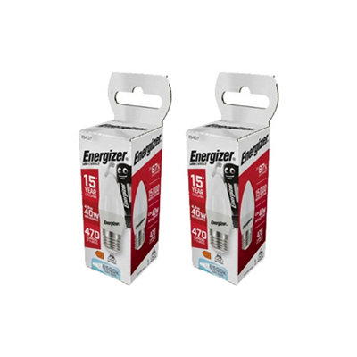 Energizer LED ES (E27) Opal Candle Non-Dimmable Bulb, Daylight 470 lm 5 ...