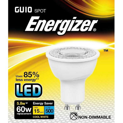 Energizer LED GU10 5.8w 560lm Light Bulb Cap Cool White White (One Size ...