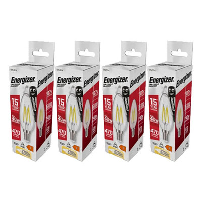 Energizer LED SES (E14) Candle Filament Dimmable Bulb, Warm White 470 ...