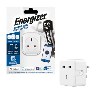 Energizer Smart Wifi Plug Socket UK 3 Pin Works With Alexa Google Home ...