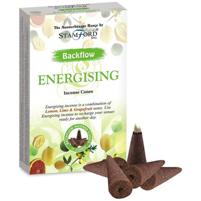 Energizing Aromatherapy Backflow Incense Cones - 12 Pack, Made in India