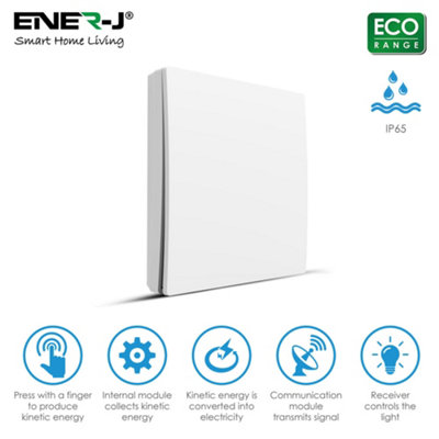 ENERJ Wireless Kinetic 1 Gang Switch ECO Series (White body)