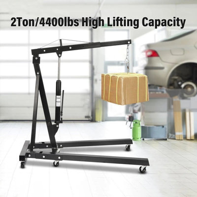 Engine Hoist, 2 Ton Heavy Duty Folding Hydraulic Engine Crane Hoist ...