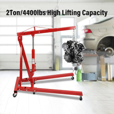 Engine Hoist, 2 Ton Heavy Duty Folding Hydraulic Engine Crane Hoist ...