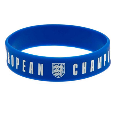 England Lionesses European Champions Crest Silicone Wristband Blue ...