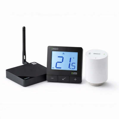 ENGO E25 Smart Thermostat Starter Pack Zigbee Radiator Control Black