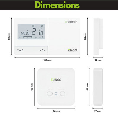 ENGO E901-RF 7 day Programmable Wireless Thermostat Boiler Central Heating Controller