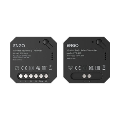 ENGO ETR-868 Wireless Relay Switch 230V AC DIN-Rail Receiver & Transmitter