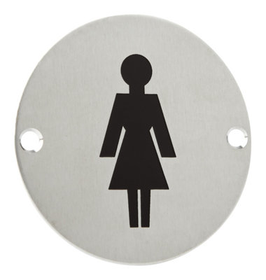 Engrave Female Door Sign - Stainless Steel | DIY at B&Q