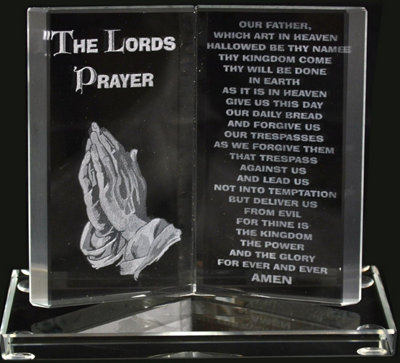Engraved Glass Crystal Book Gift Set Poem Poetic Writing Inscribed ...