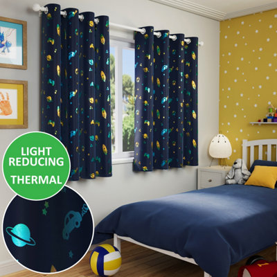 Enhanced Living Infinity Room Darkening Thermal Blue Metallic Print ...