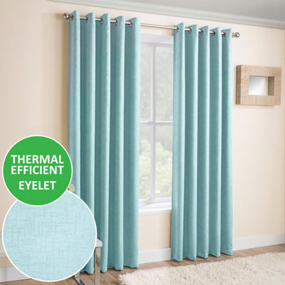 Enhanced Living Vogue Sky Blue 46 x 72 inch (117x183cm) Eyelet Thermal ...