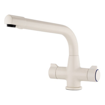 ENKI, Alpha, KT122, Cream, Brass Construction Dual Flow Kitchen Sink ...