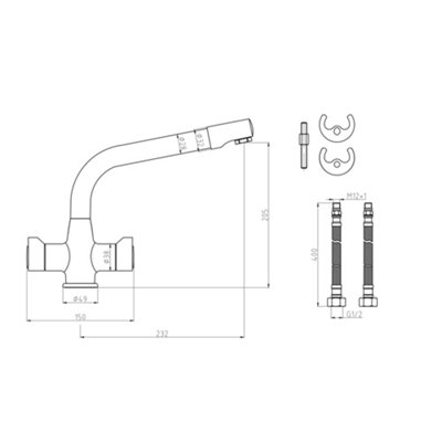 ENKI Alpha White Classic Modern Farmhouse Kitchen Dual Flow Hot & Cold ...