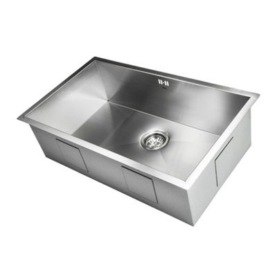 ENKI, Bali, KS001, Brushed Stainless Steel Rectangular Kitchen Sink ...