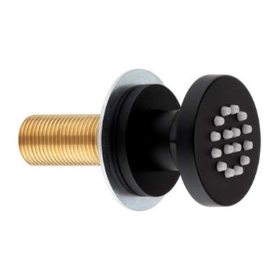 ENKI Body Massager Black Round Rubber Nozzle Shower Jet