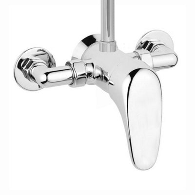 ENKI Bromley Chrome Silver Modern Bathroom Brass Ceramic Disk Wall ...