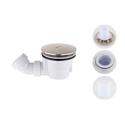 ENKI Brushed Nickel White Modern Traditional Bathroom Fast Flow Design ...