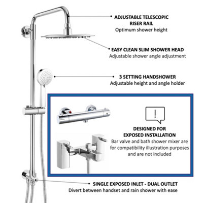 ENKI Carre Chrome Modern Classic Bathroom Solid Stainless Steel ...