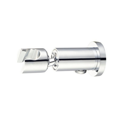 ENKI Chrome Adjustable Round Solid Brass Shower Connector with Bracket ...