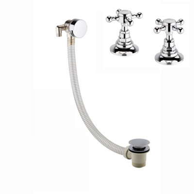 ENKI Chrome Modern Bathroom Waterfall Free Flow Traditional Click Clack ...