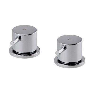 ENKI Chrome Modern Classic Bathroom Solid Brass Deck Mounted Hot & Cold ...