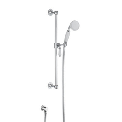 ENKI Chrome Traditional Brass & Ceramic Shower Slider Rail Kit ES009
