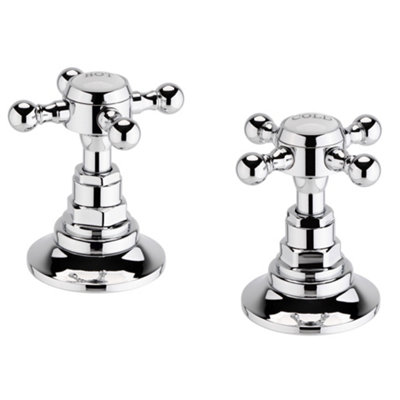 ENKI Chrome Traditional Classic Bathroom Brass Deck Mounted Hot & Cold ...