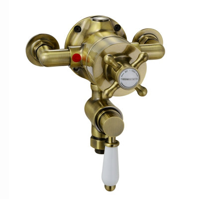 ENKI Downton Antique Brass White Traditional Bathroom Ceramic ...
