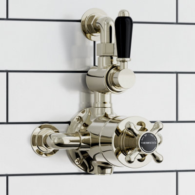 ENKI Downton English Gold Black Modern Bathroom Brass Ceramic ...