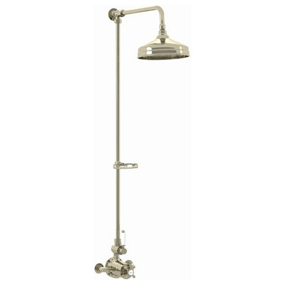 ENKI Downton English Gold White Traditional Single Outlet Thermostatic ...