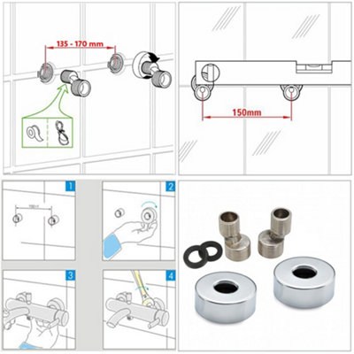 ENKI, DUNE, T33, CHROME, THERMOSTATIC SHOWER MIXER BAR VALVE WITH TWO ...