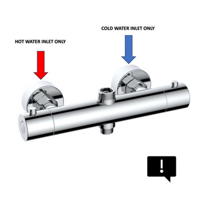 ENKI, DUNE, T33, CHROME, THERMOSTATIC SHOWER MIXER BAR VALVE WITH TWO ...
