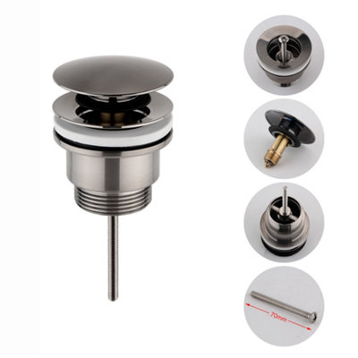 ENKI Gunmetal Grey Classic Timeless Bathroom Solid Brass Universal Push ...