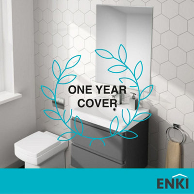 ENKI Horizon Frameless Rounded Corner Polished Edge Mirror 400x600mm