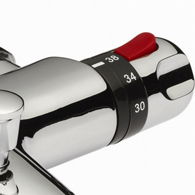 ENKI, Luna, BBT0065, Chrome, Thermostatic Bath Shower Mixer Valve, Deck Mounted, Solid Brass ...