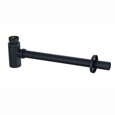 ENKI Matte Black Round Solid Brass Basin Bottle Trap Waste W26 | DIY at B&Q