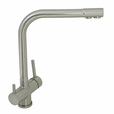 ENKI Modena Modern Brushed Nickel Round 3-Way Filter Mixer Tap for ...
