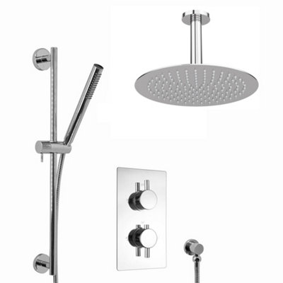 ENKI Naples Chrome Bathroom Ceiling Mounted Concealed Thermostatic ...