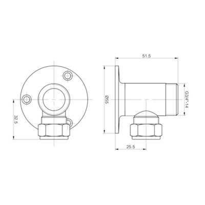 ENKI, P10, Chrome, Wall Mounted Backplate Elbows for Exposed Shower ...