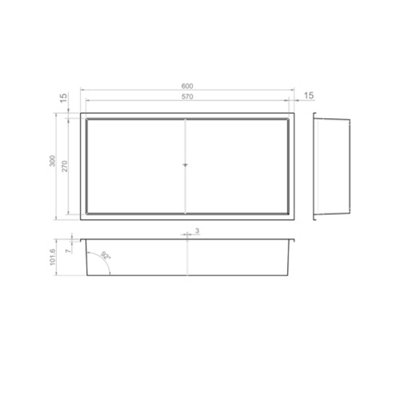 ENKI Shower Niche 600 x 300 Gunmetal Grey SN04