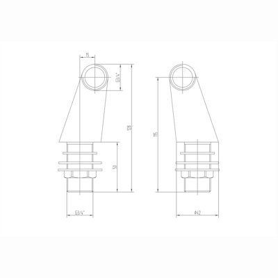 ENKI Traditional Chrome Deck Mounting Tall Solid Brass Bath Tap Legs Pair