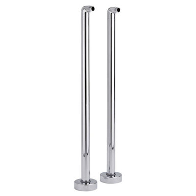 ENKI Traditional Chrome Floor Standing Brass Bath Tap Legs with Return ...